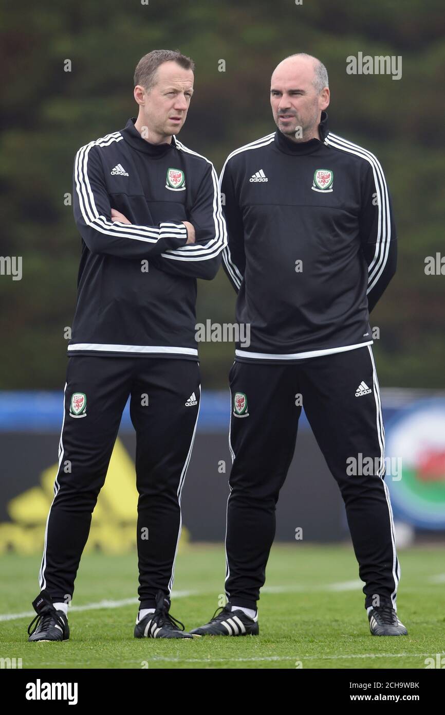 Wales team doctor Jonathan Houghton (left) and performance psychologist ...