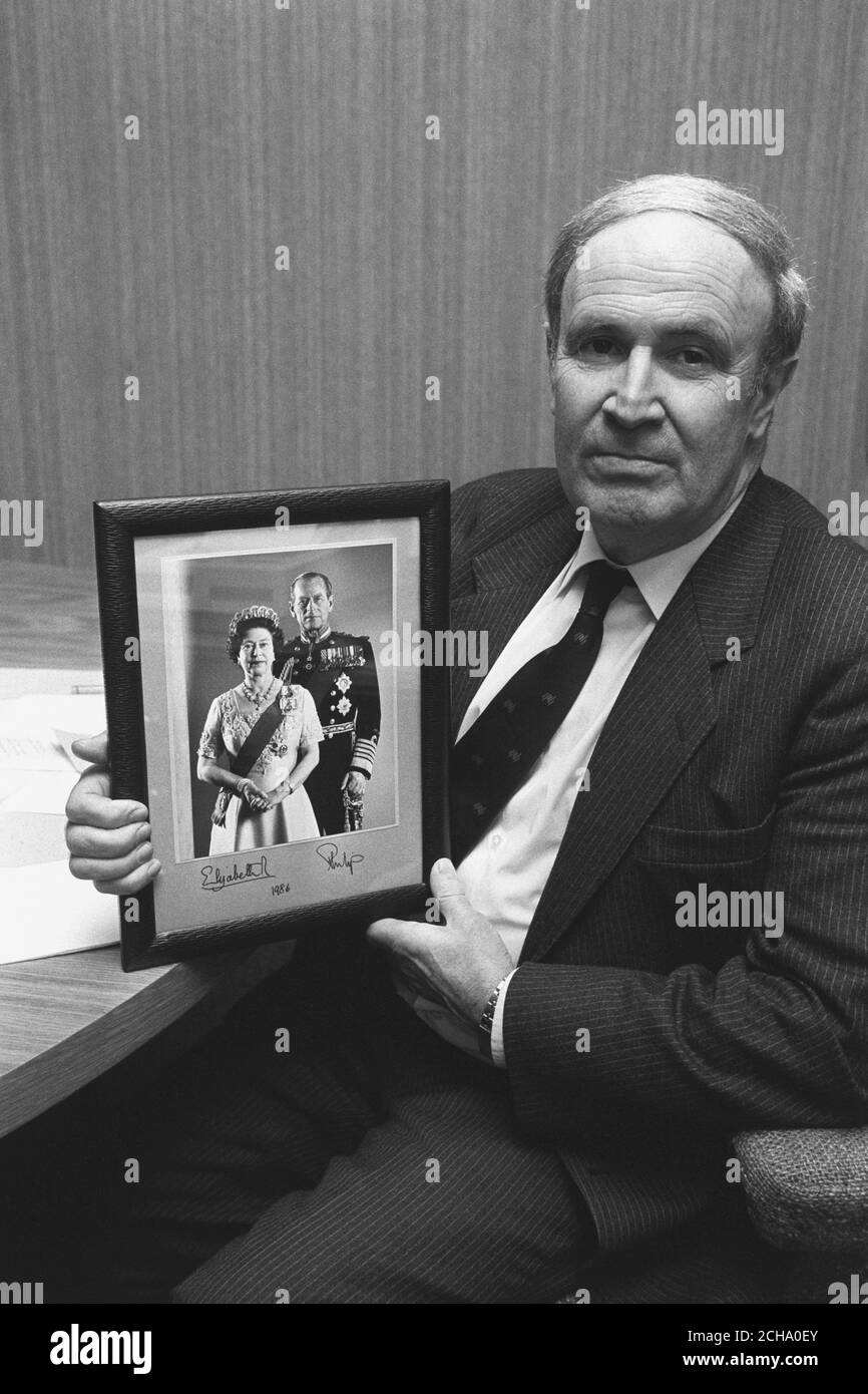 David Chipp, Editor-in-chief of the Press Association, with a signed ...