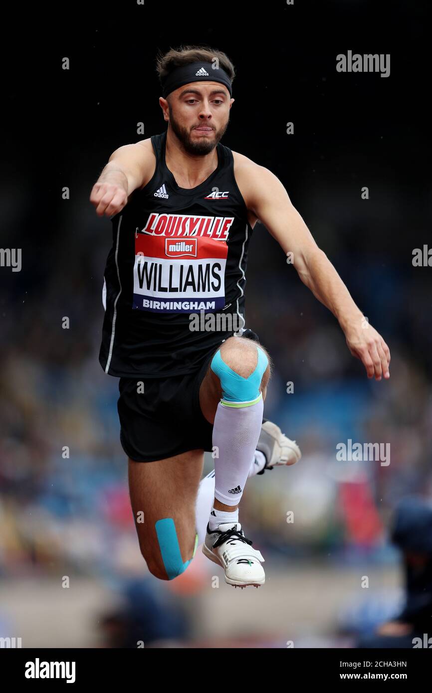 Ben Williams in the Triple Jump during day one of the British ...