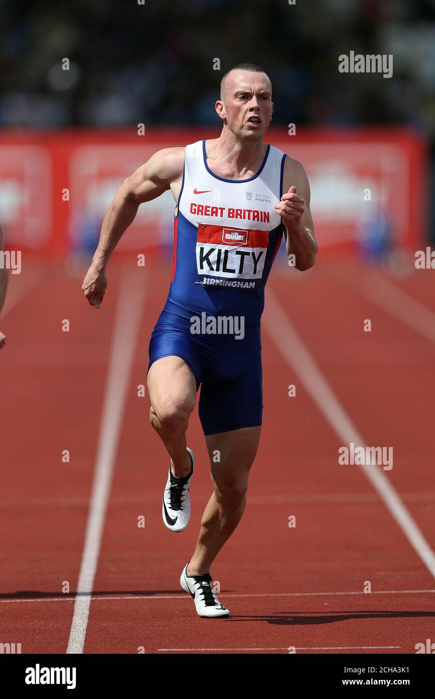 Richard Kilty in the 100m during day one of the British Championships ...