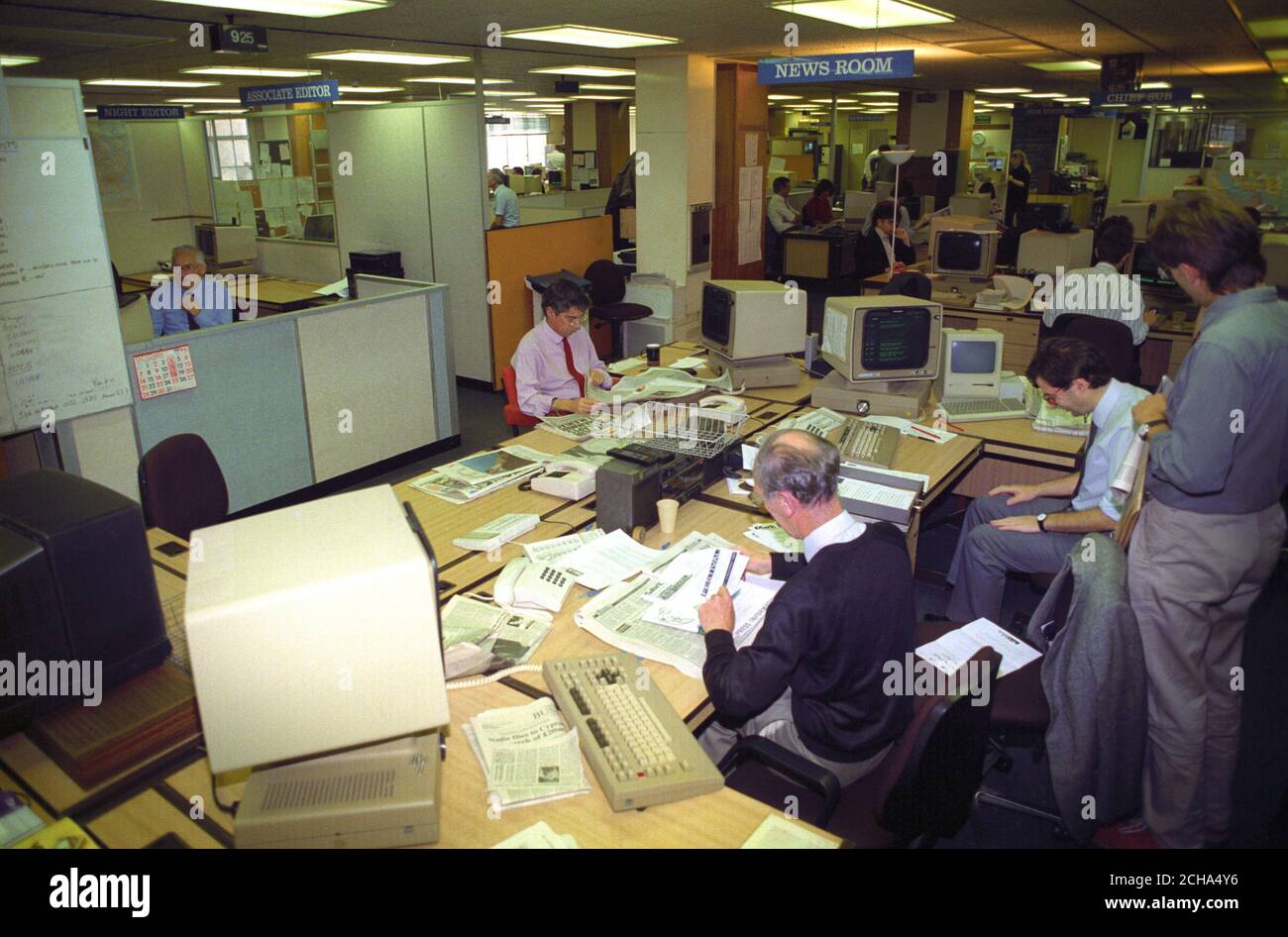 The Press Association's News Desk before it moved Stock Photo - Alamy