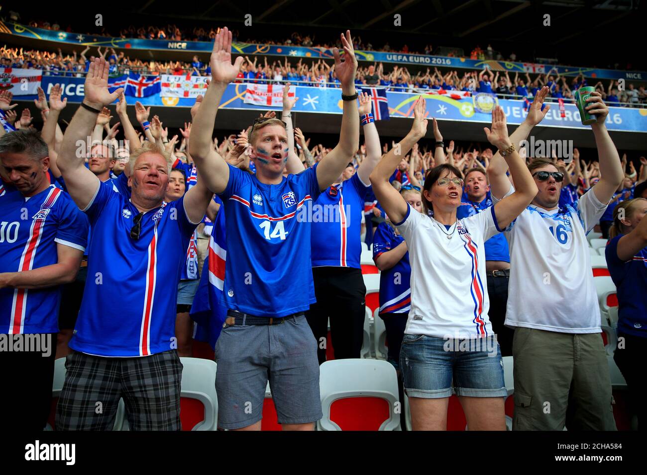 Iceland fans cheer on hi-res stock photography and images - Alamy