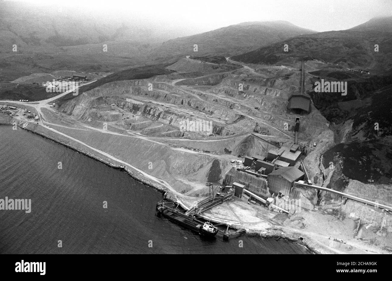 The Glensanda granite quarry near Oban in Scotland where a blaze broke ...