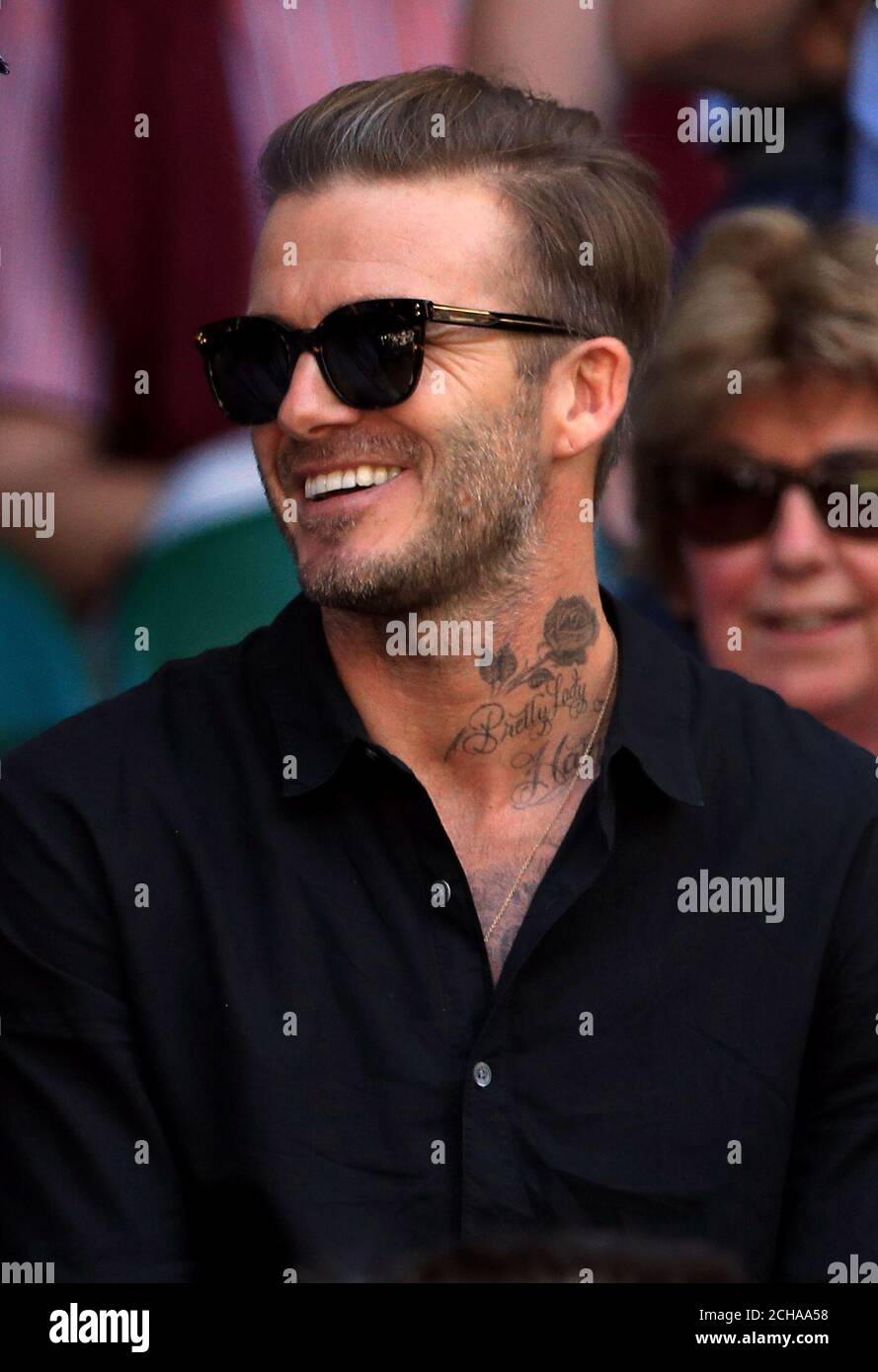 David Beckham in the stands on centre court on day nine of the ...