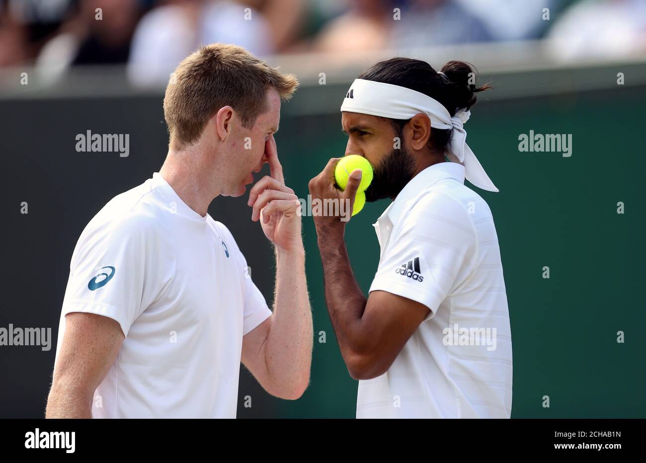 Jonathan Marray (left) and Adil Shamasdin during their doubles match on ...