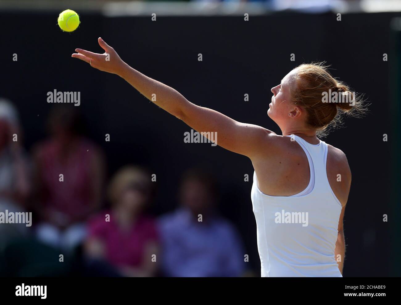 Anna Smith in action during her doubles match with Neal Skupski on day ...