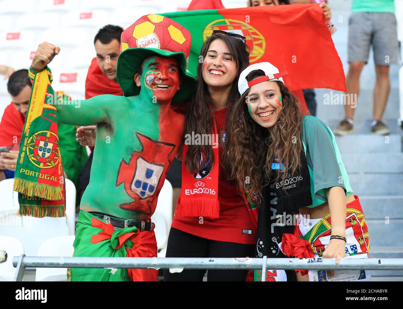Portugal fans show support stands before uefa euro 2016 hi-res stock ...