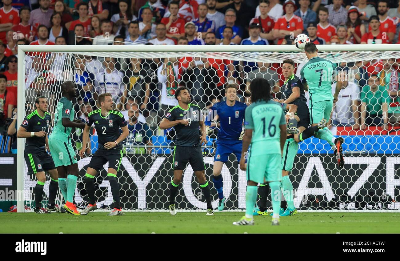 Portugal's Cristiano Ronaldo scores his side's first goal during the ...