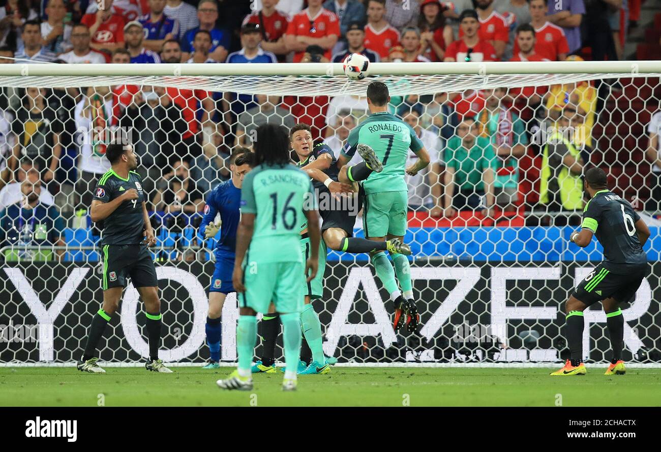 Portugal's Cristiano Ronaldo scores his side's first goal during the ...