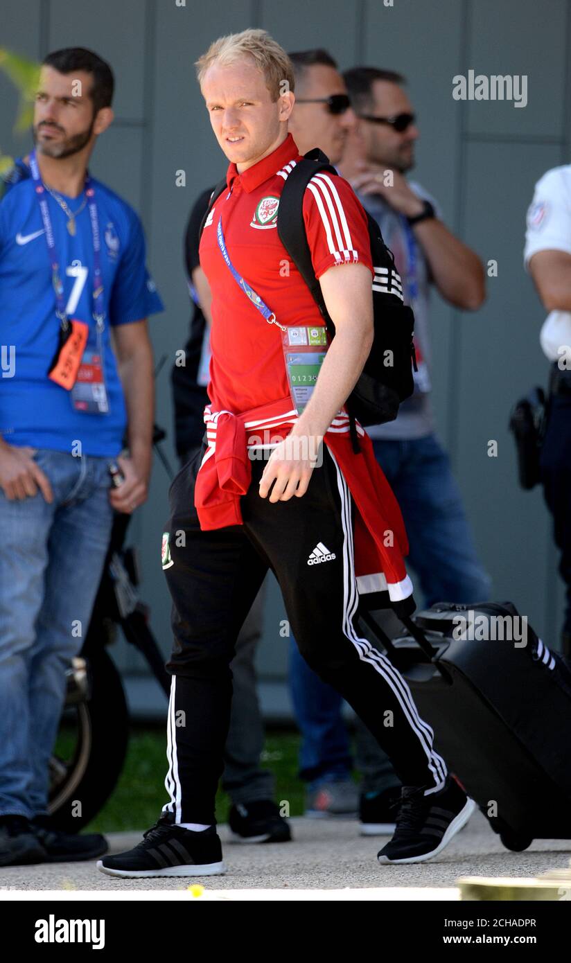Wales' Jonny Williams seen leaving the Golden Tulip hotel in Lyon ...