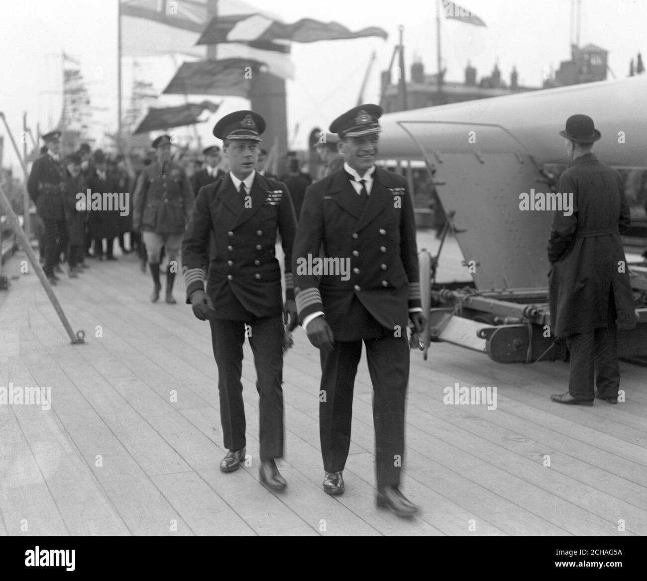 The Prince of Wales with Captain Taylor on HMS Renown Stock Photo - Alamy