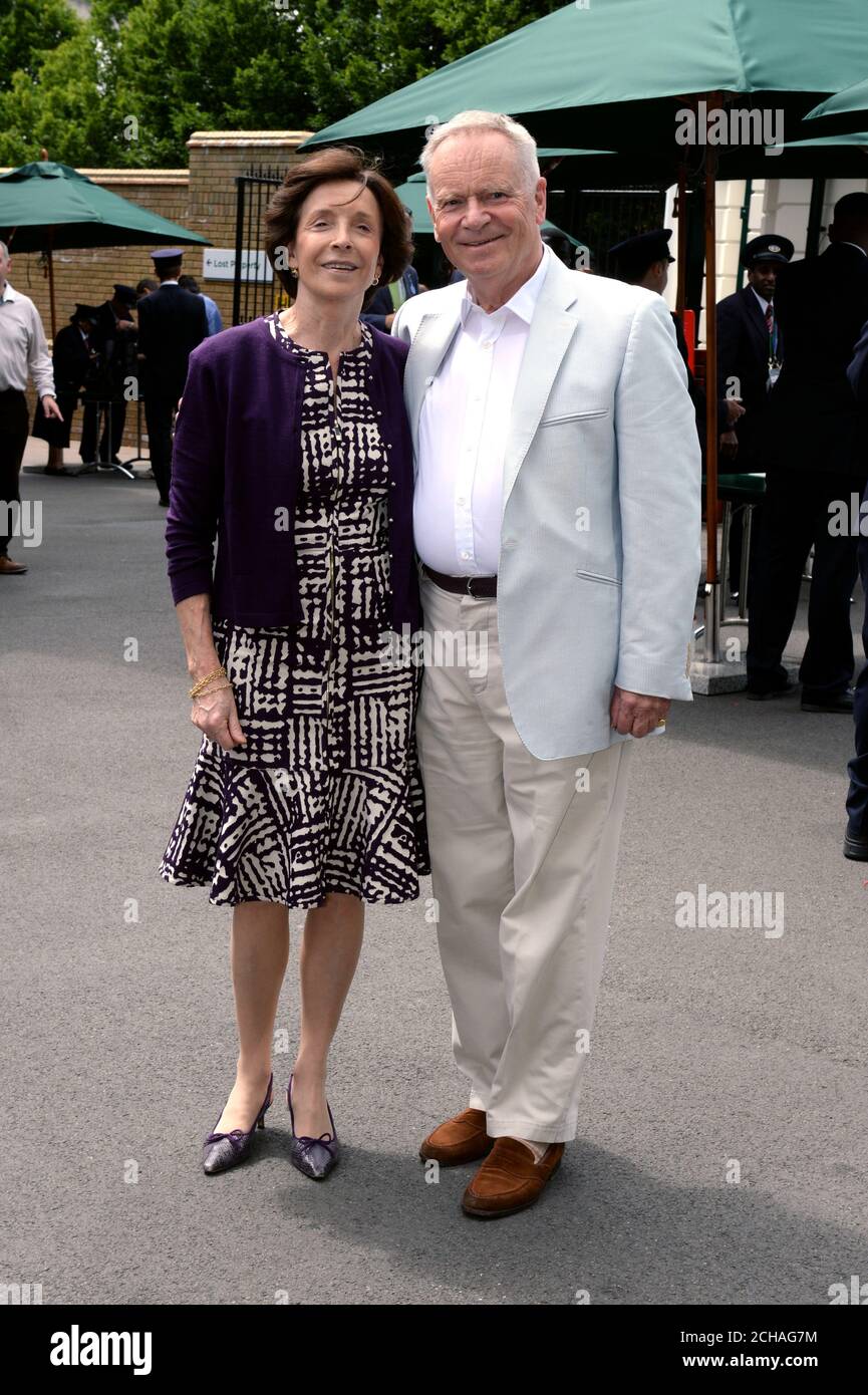 Jeffrey Archer with his wife Mary on day eleven of the Wimbledon ...