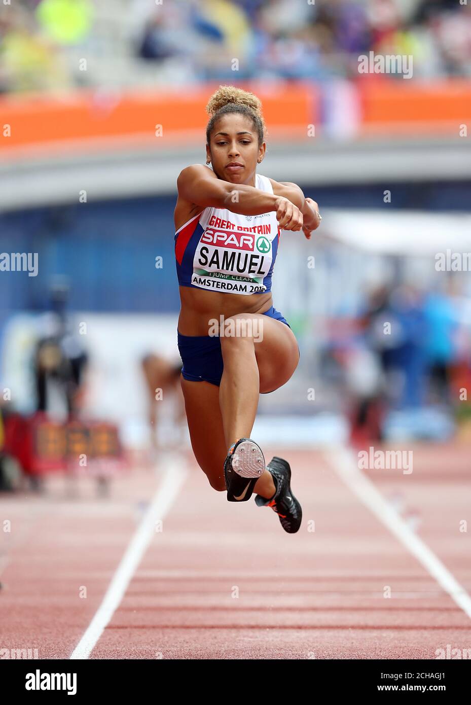 Great Britain's Laura Samuel during the Women's Triple Jump qualifying ...