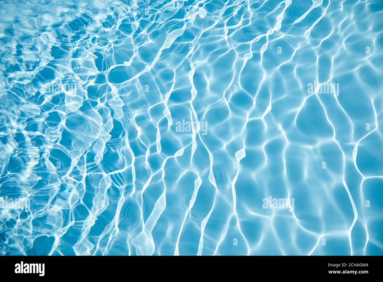 water surface in swimming pool with sun reflection, ripple, abstract ...