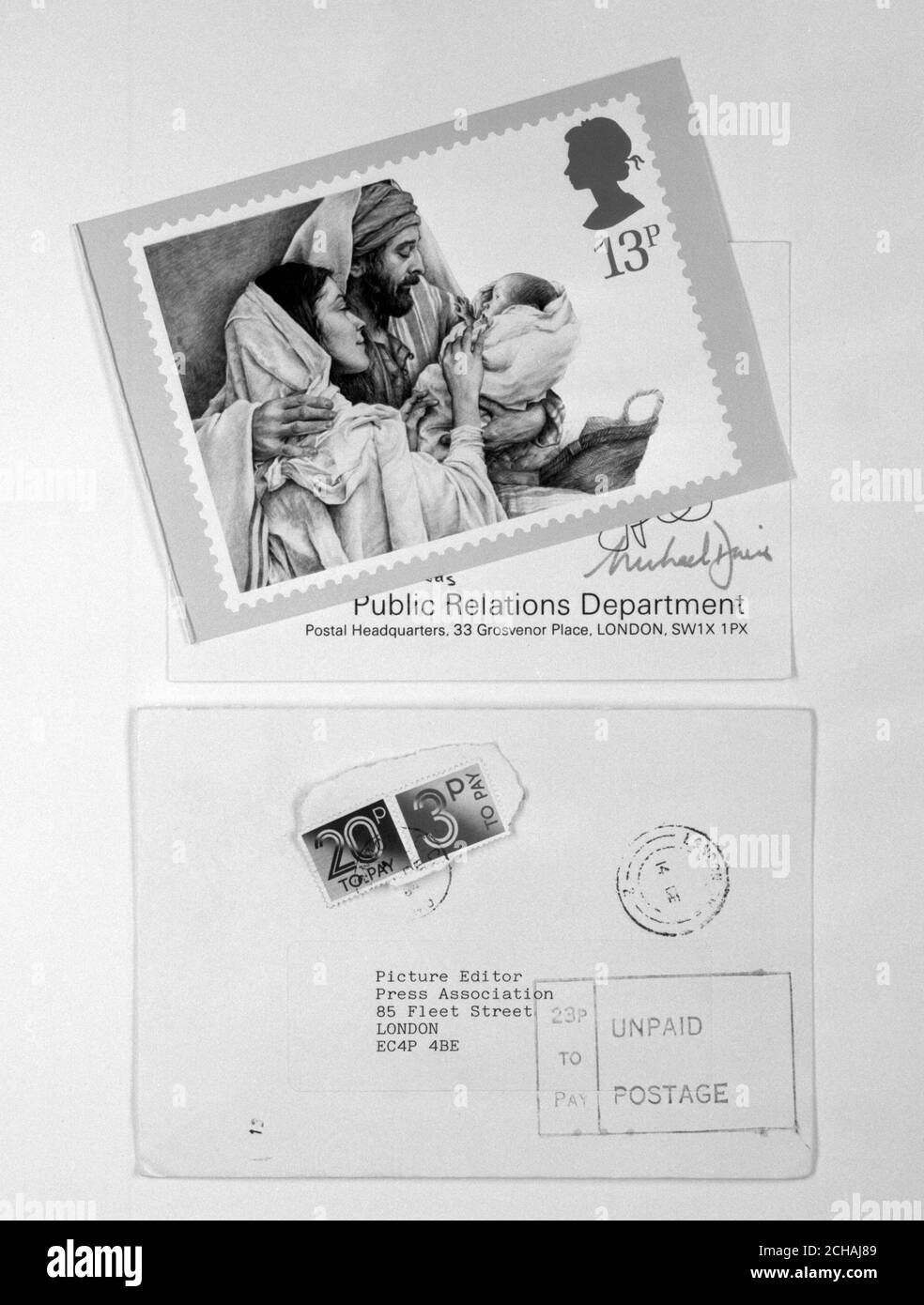 Unpaid postage Black and White Stock Photos & Images - Alamy