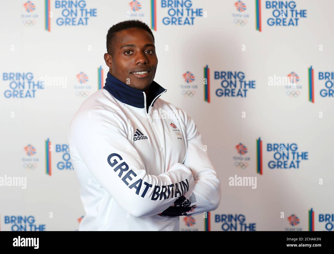 Sprinter Harry Aikines-Aryeetey during the Team GB Kitting Out session ...