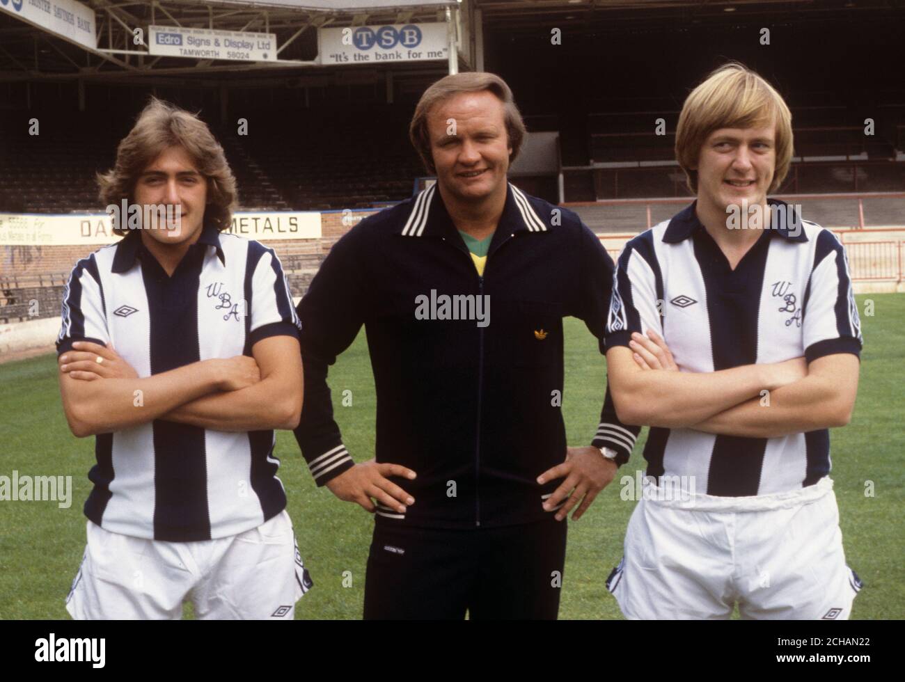West bromwich albion manager ron atkinson alongside teams new signings ...