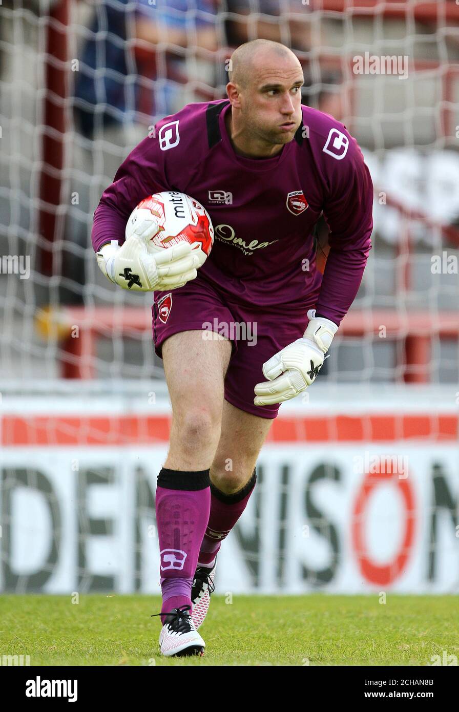 Morecambe goalkeeper Barry Roche Stock Photo - Alamy