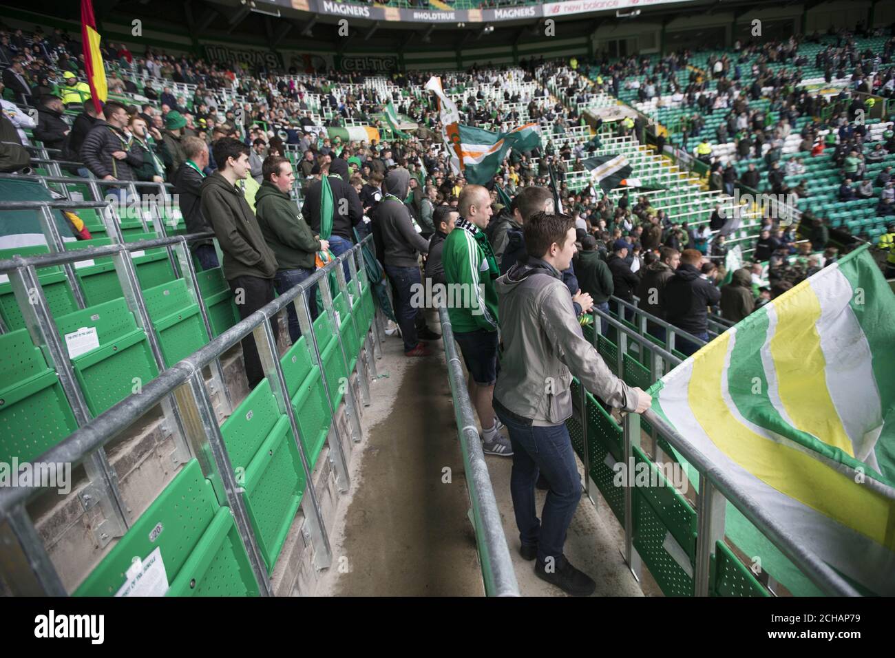 Celtic fans standing area pre season friendly match celtic park hi-res ...
