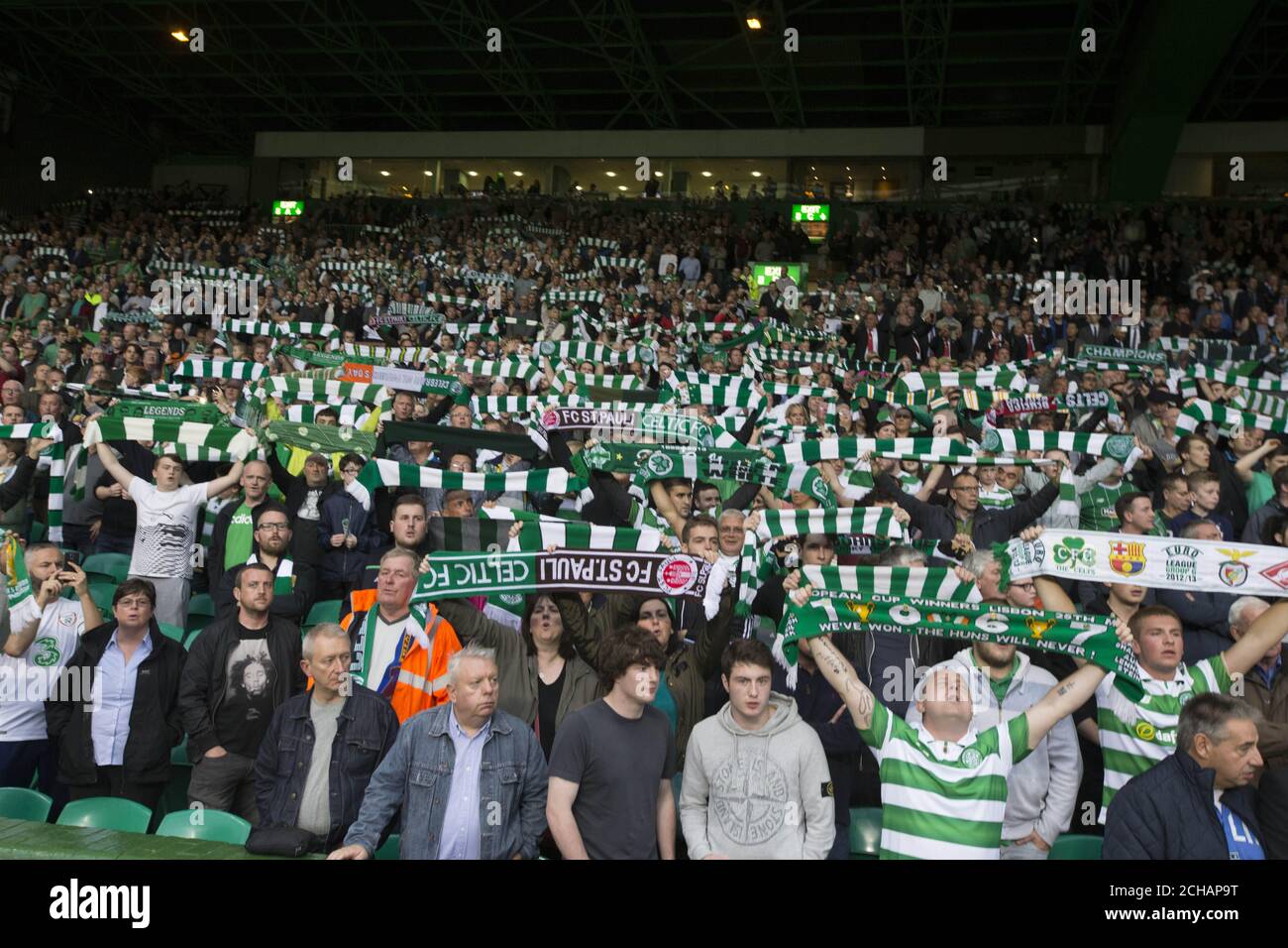 Celtic fans in the stands Stock Photo - Alamy