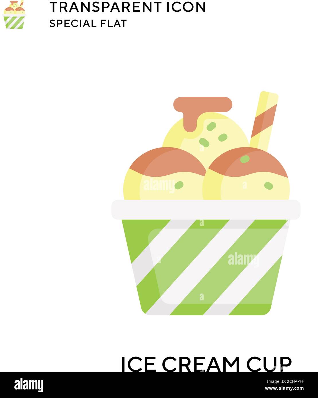 Ice cream cup vector icon. Flat style illustration. EPS 10 vector Stock ...