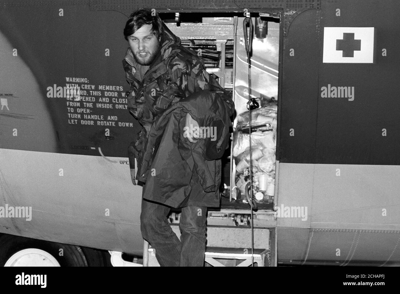 Press Association photographer Martin Cleaver arrives at Lyneham ...