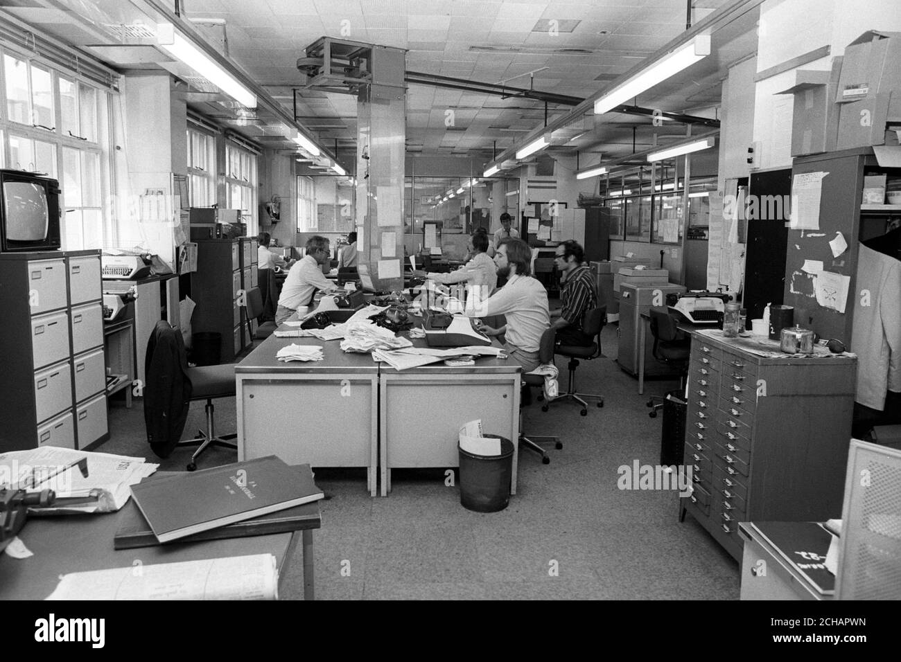 The 5th floor Editorial department at the Press Association in London ...