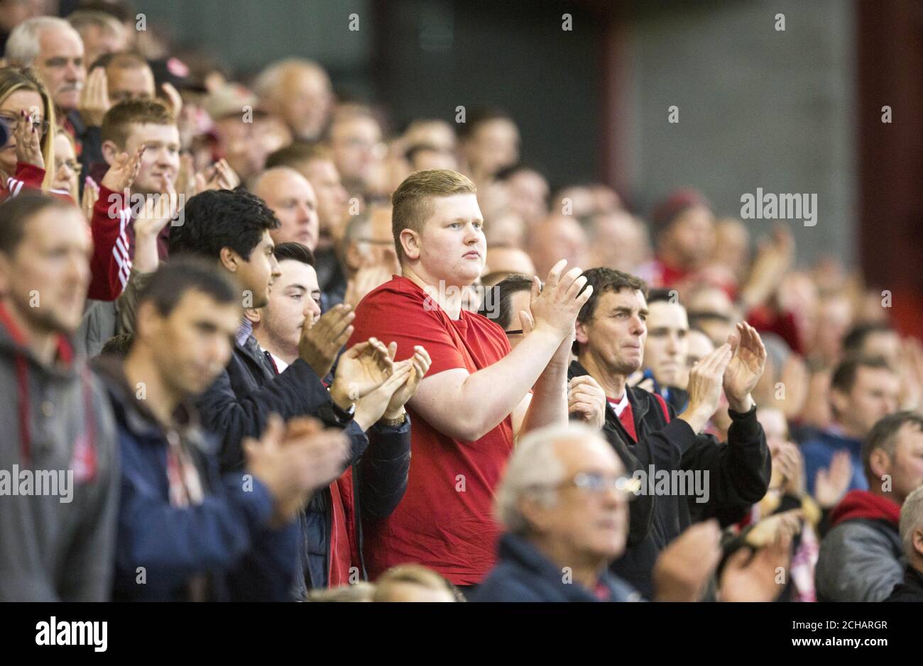 Aberdeen fans in the stands at Pittodrie Stadium Stock Photo - Alamy