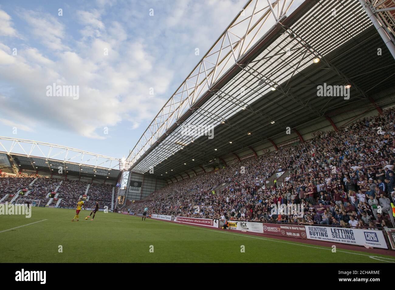 A general view of the action at Tynecastle Stadium Stock Photo - Alamy