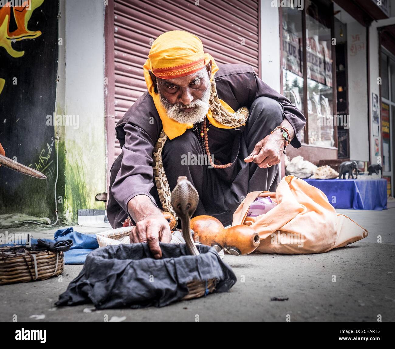 Manali, Himachal Pradesh, India - August 27, 2016: Old aged Indian man ...