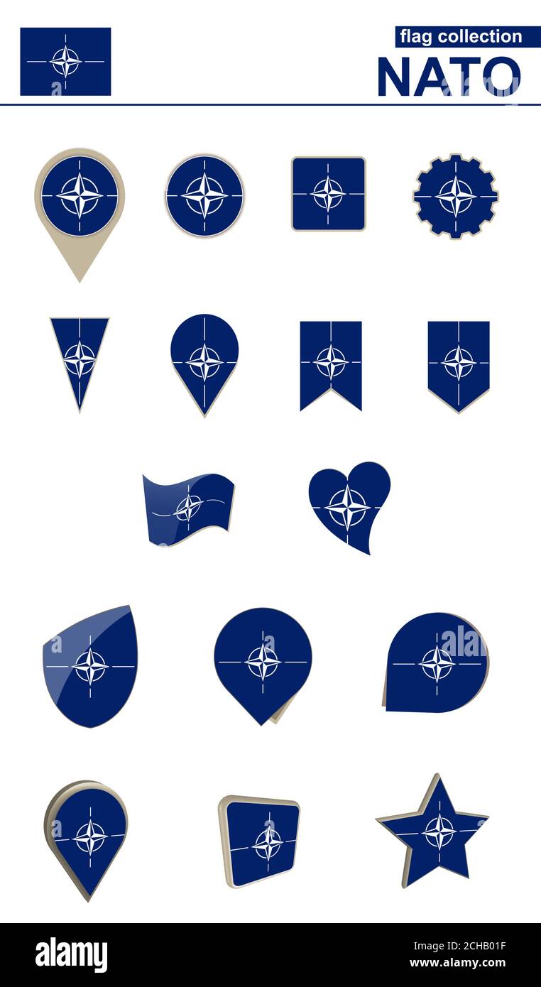 Nato Flag Collection. Big set for design. Vector Illustration Stock ...