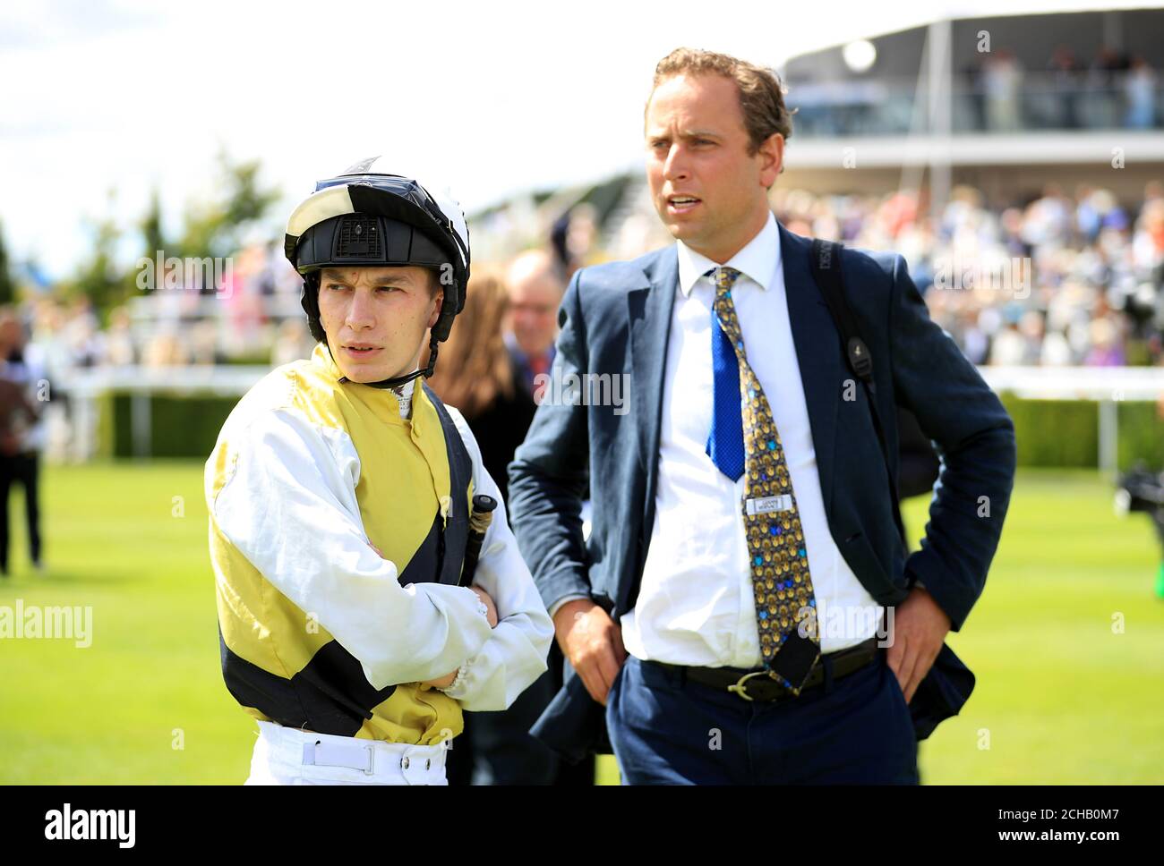 Jockey Luke Morris and Oliver Cole Stock Photo - Alamy