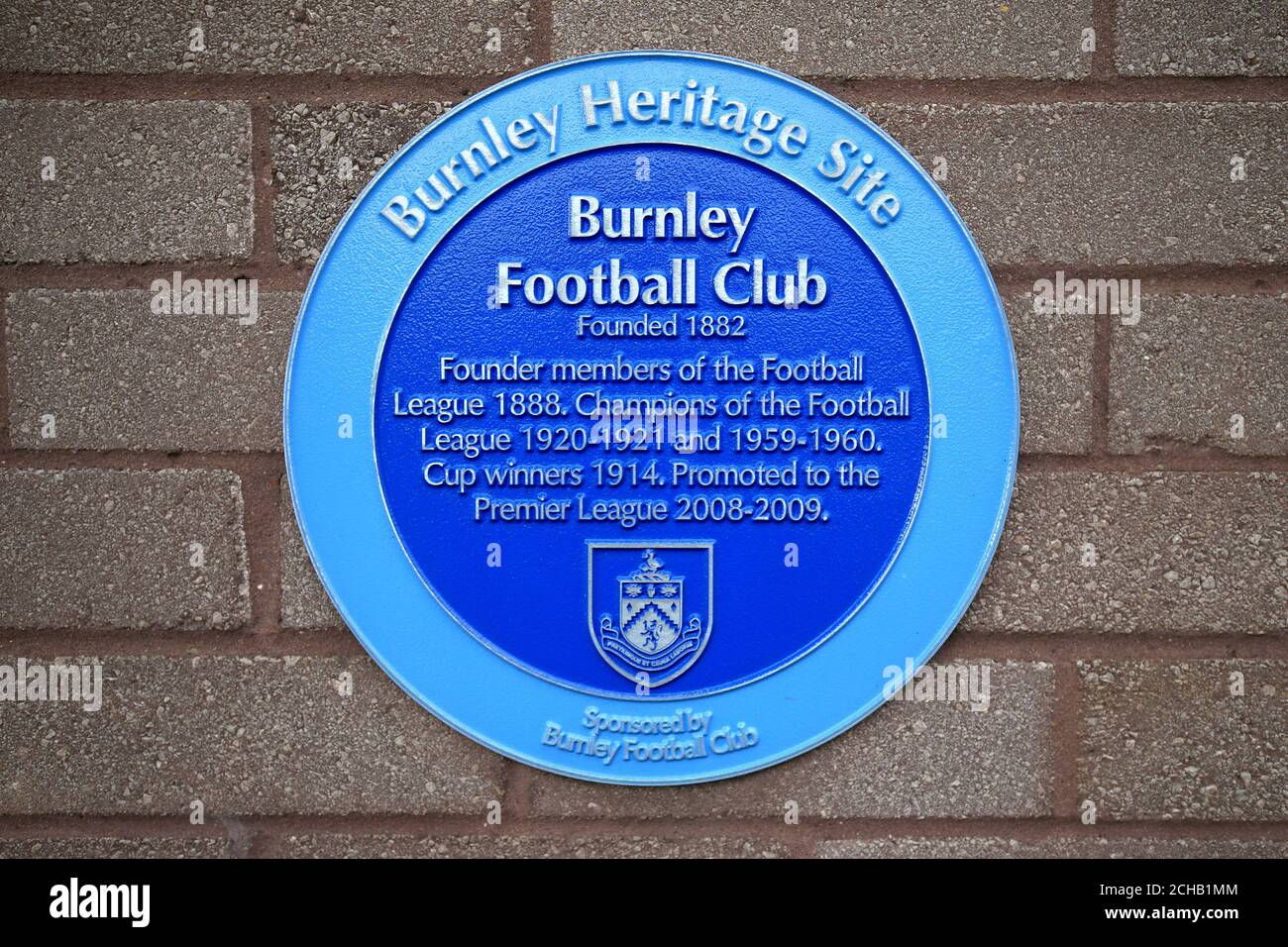 Plaque on the wall of Turf Moor Stock Photo - Alamy