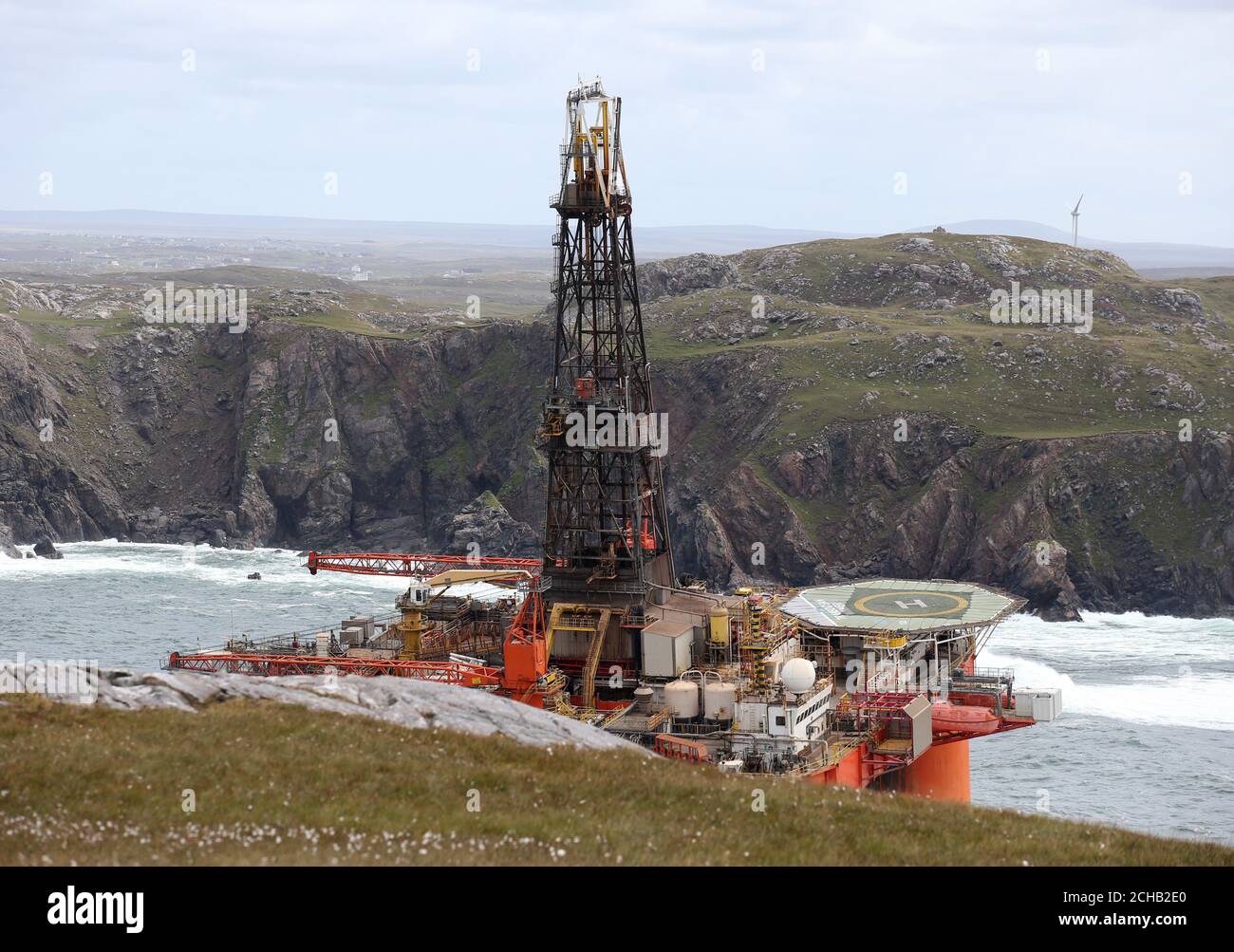 The 17000-tonne drilling rig Transocean Winner after it ran aground at ...