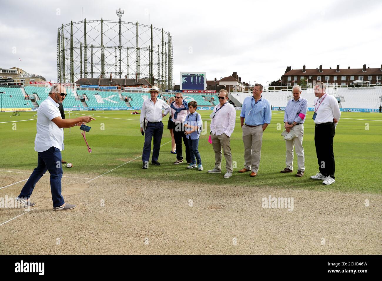 Former Surrey and England cricketer Mark Butcher (left) with guests on ...