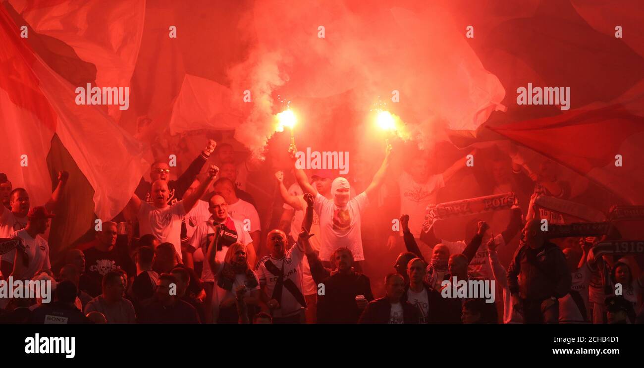 Uefa champions league legia warsaw fans hi-res stock photography and ...