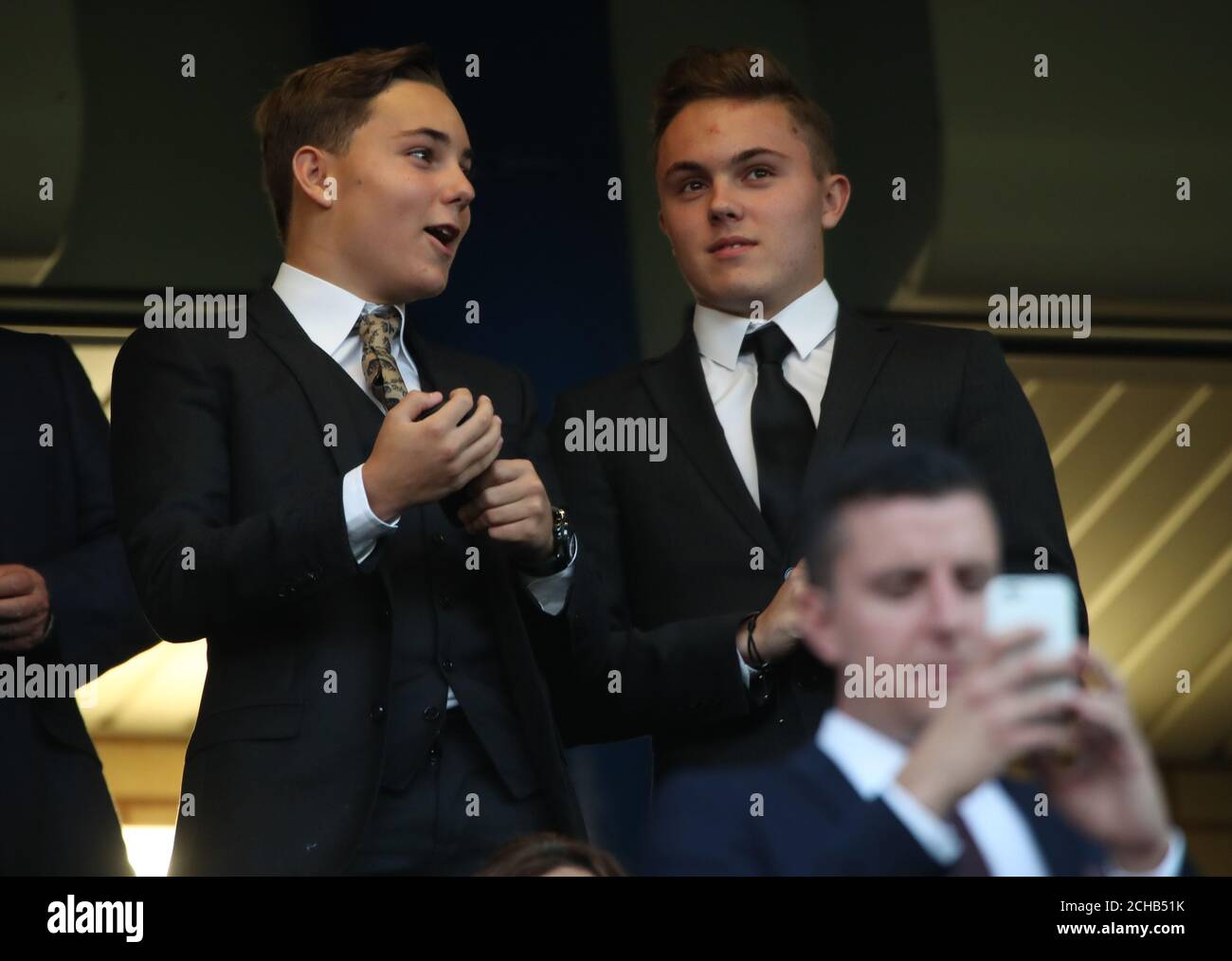 Jack Sullivan (left) and David Sullivan Jnr in the stands Stock Photo ...
