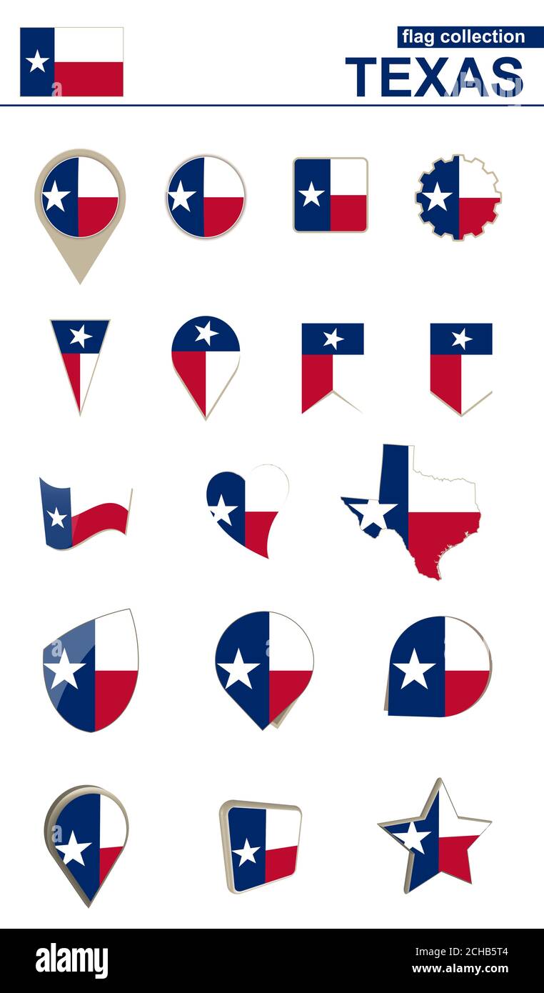 Texas Flag Collection. Big set for design. Vector Illustration Stock ...