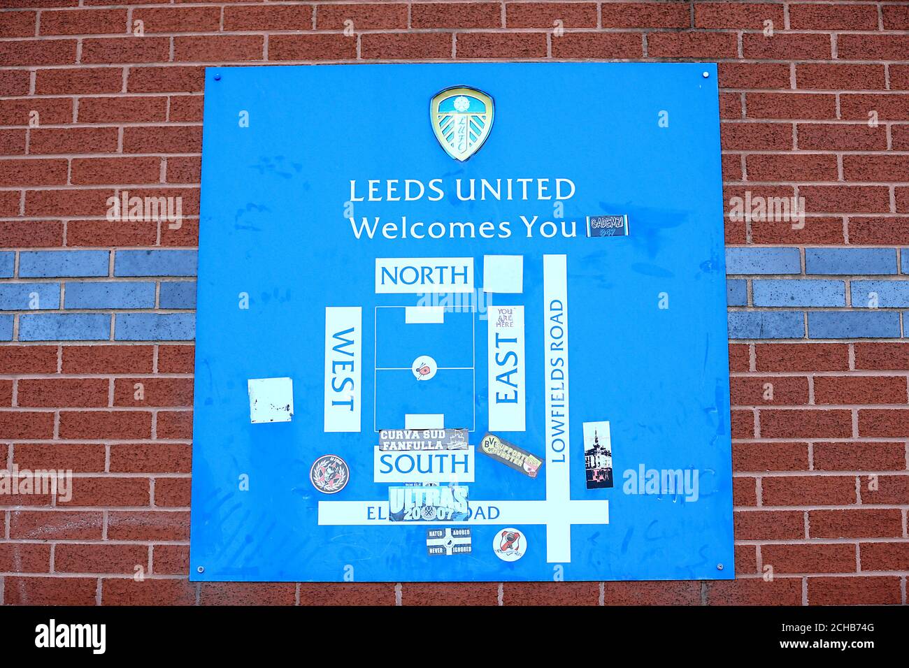 General view of signage at Elland Road Stock Photo - Alamy