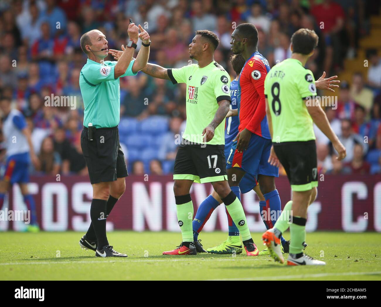 Referee Mike Dean during the Premier League match at Selhurst Park ...