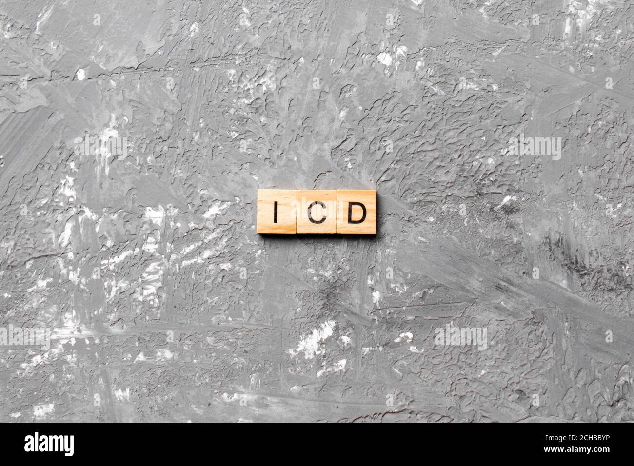 icd word written on wood block. international classification diseases ...