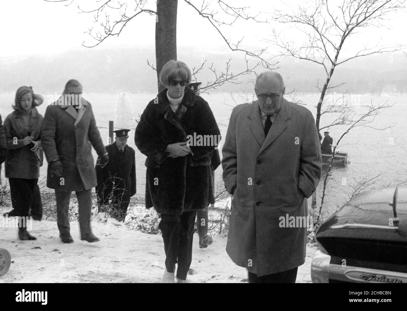 The wife of Donald Campbell, cabaret singer Tonia Bern, walks from the ...