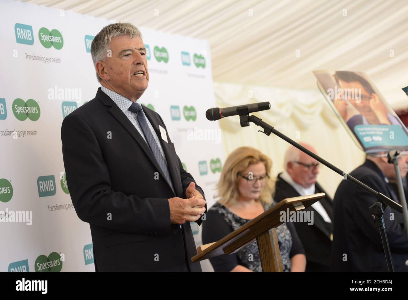 Doug Perkins speaks at the launch of Specsavers and the RNIB's ...