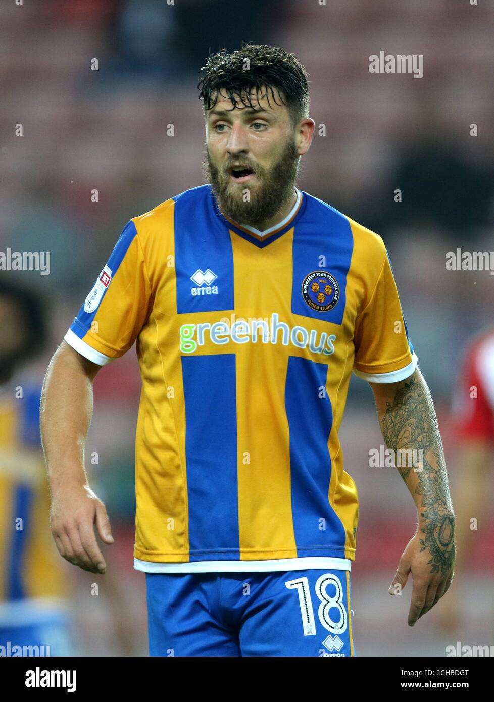 Gary Deegan, Shrewsbury Town during the EFL Cup, Second Round match at ...