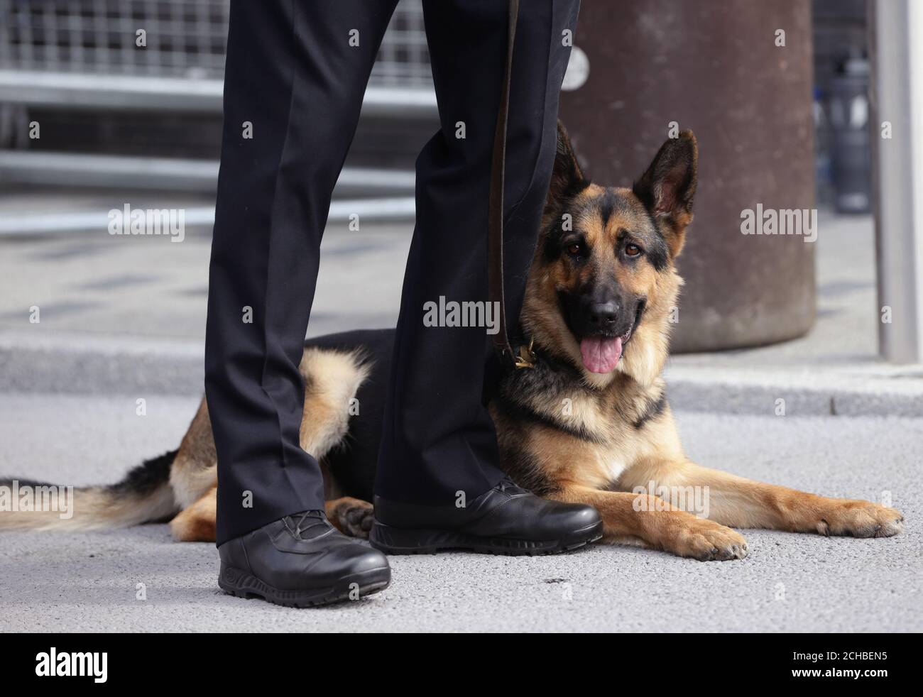 Police dog handlers during the Metropolitan Police Service's first ...