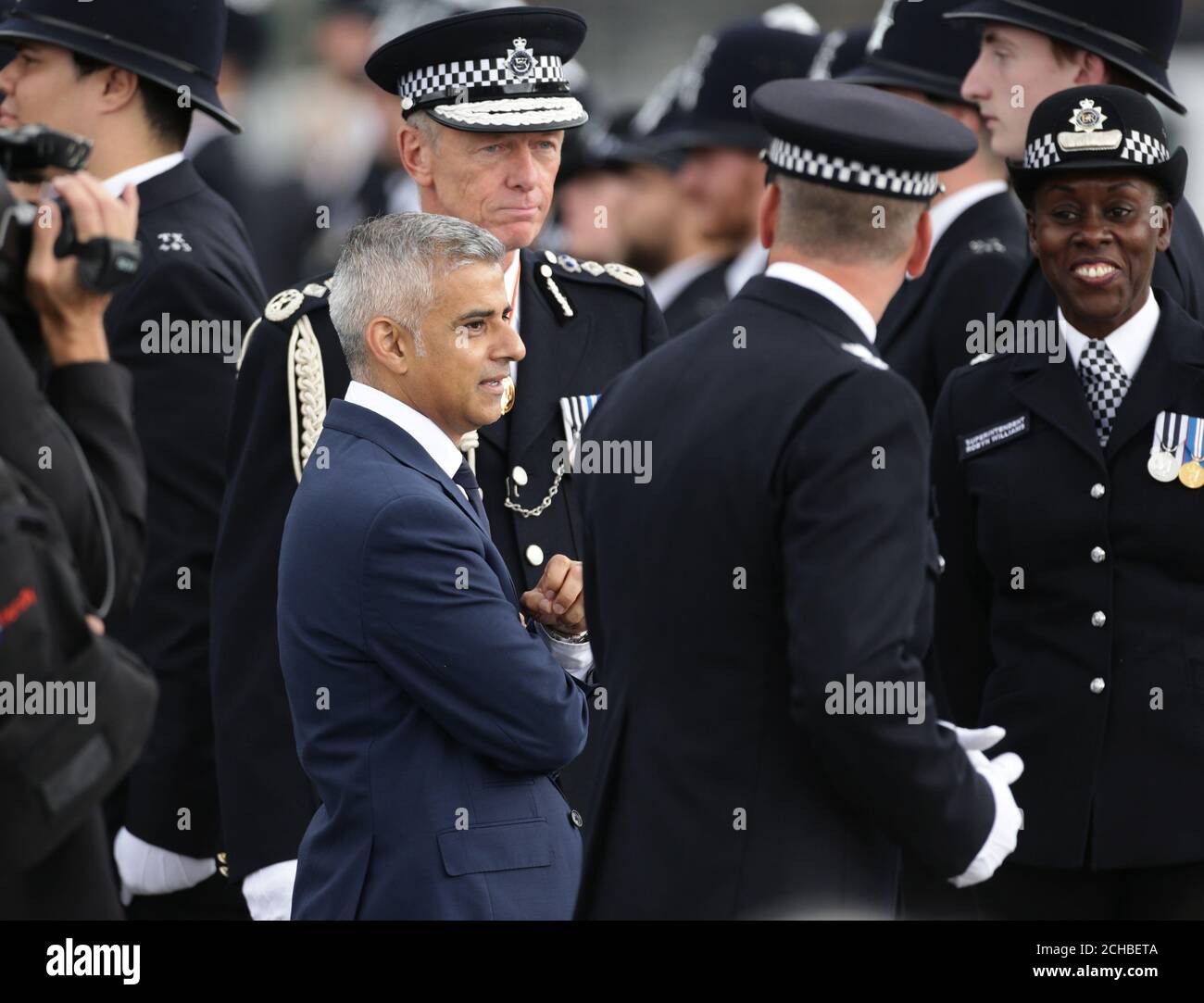 Mayor of London Mayor Sadiq Khan (bottom left) with MPS Commissioner ...