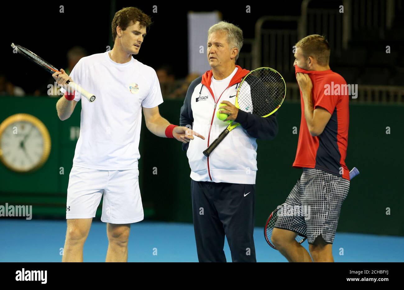 Great Britain's Jamie Murray (left) during training at the Emirates ... Great Britain's Jamie Murray (left) during training at the Emirates ...