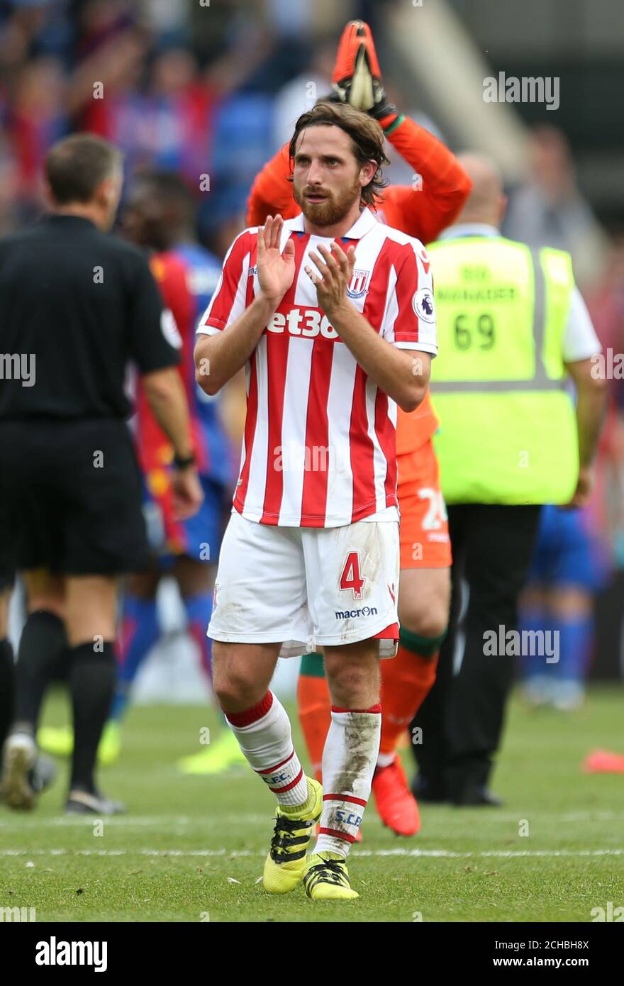 Stoke City's Joe Allen applauds the fans after the final whistle Stock ...