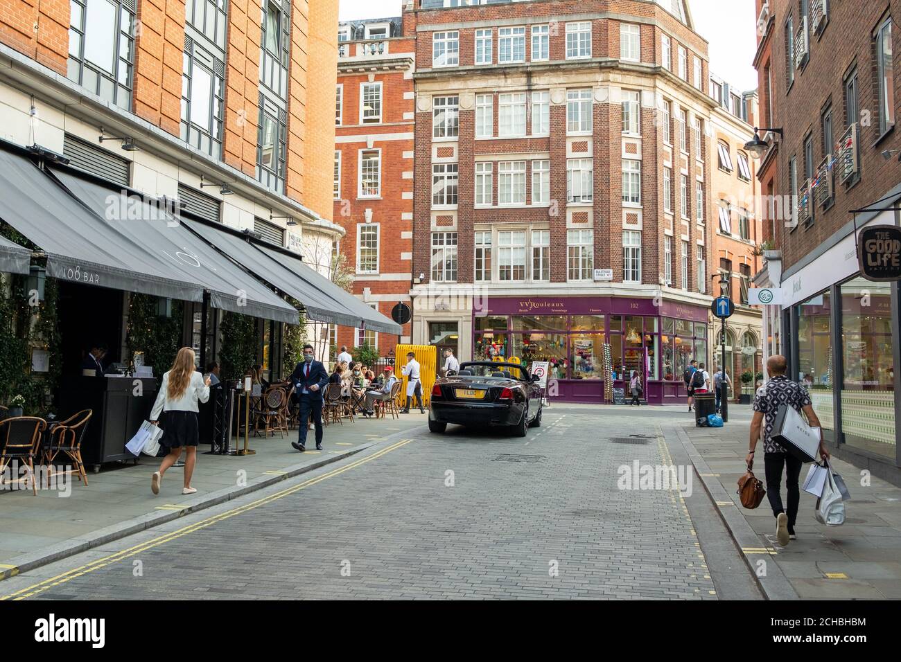 London- September 2020: Marylebone Lane, an attractive street leading ...