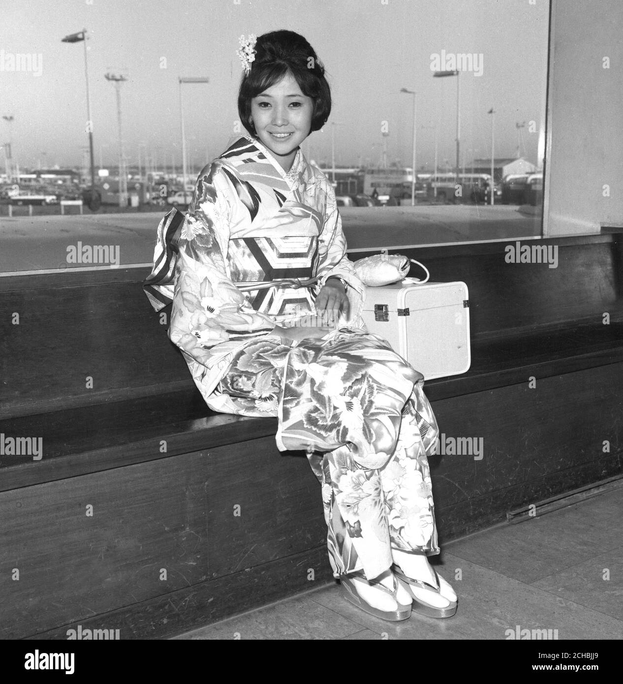 Miss Japan Teruko Ikeda arrives at Heathrow Airport for the Miss World ...